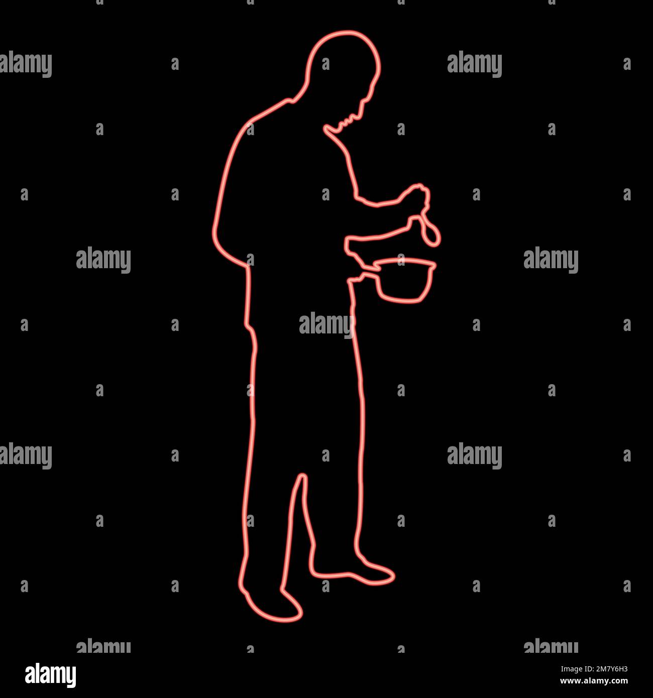 Chef holding in hands Stock Vector Images - Alamy