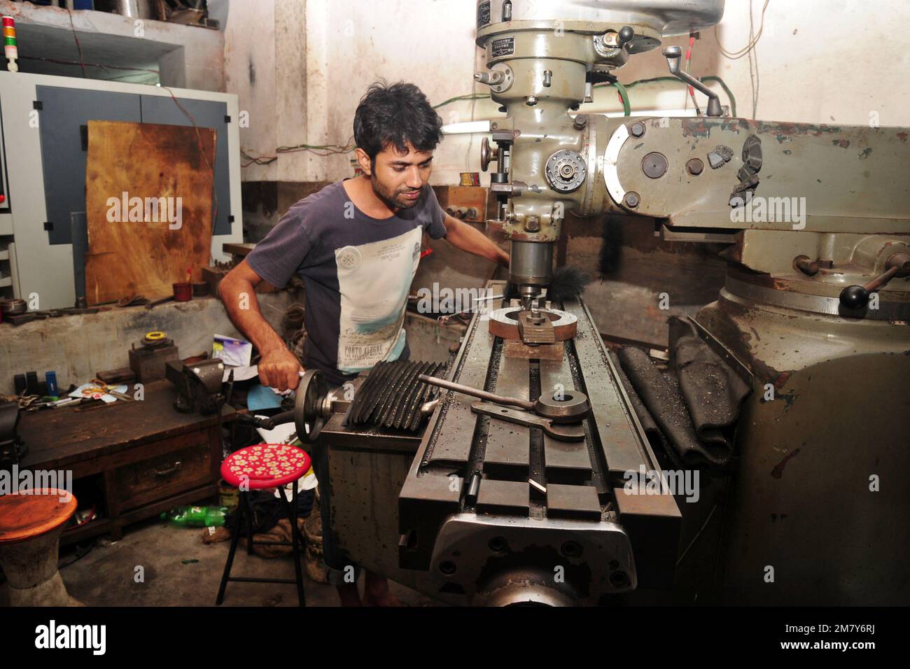 The hard-working motion of people in an aluminum factory Stock Photo ...