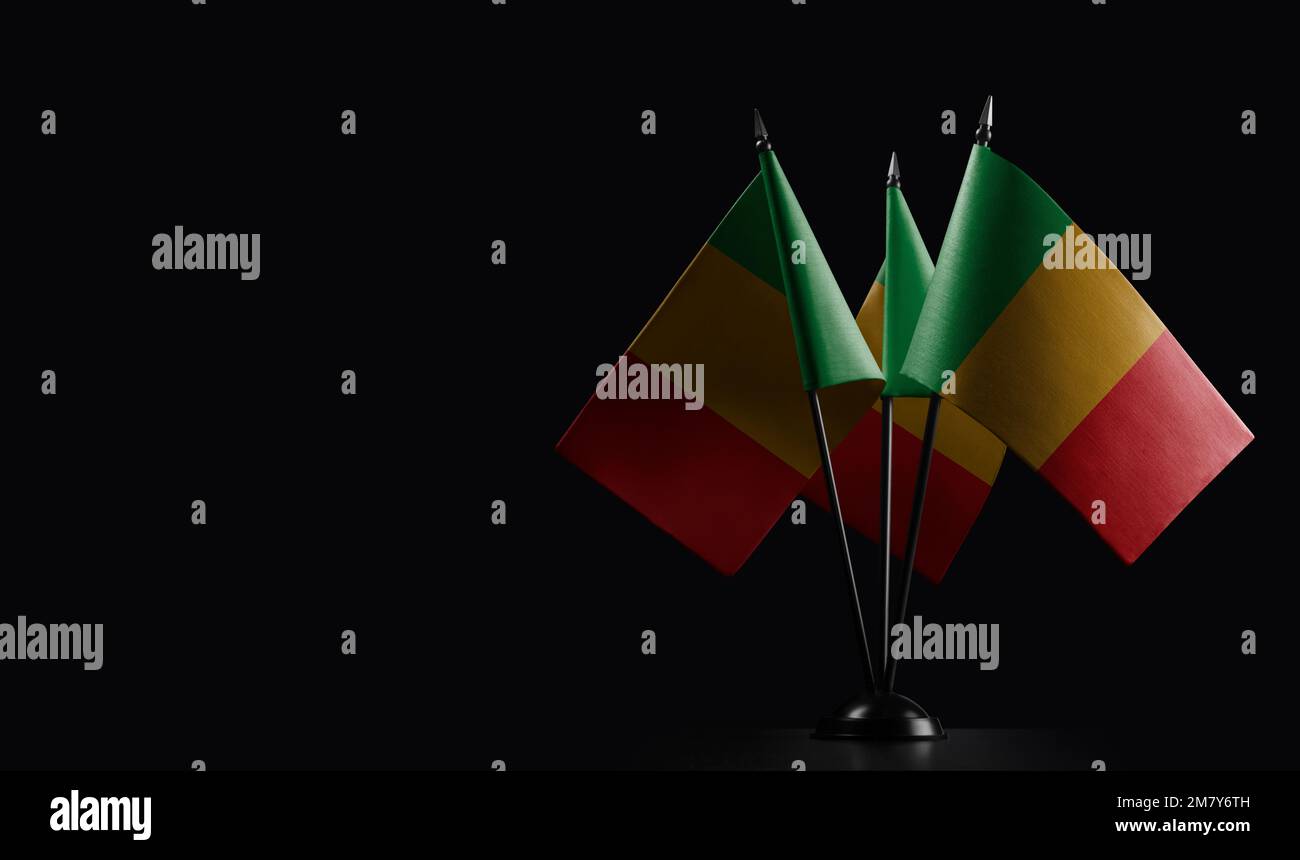Small national flags of the Mali on a black background Stock Photo - Alamy