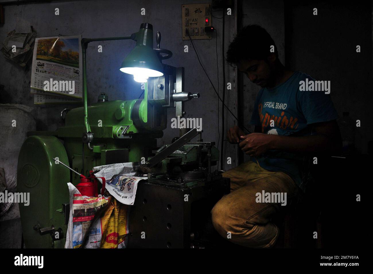 The hard-working motion of people in an aluminum factory Stock Photo ...