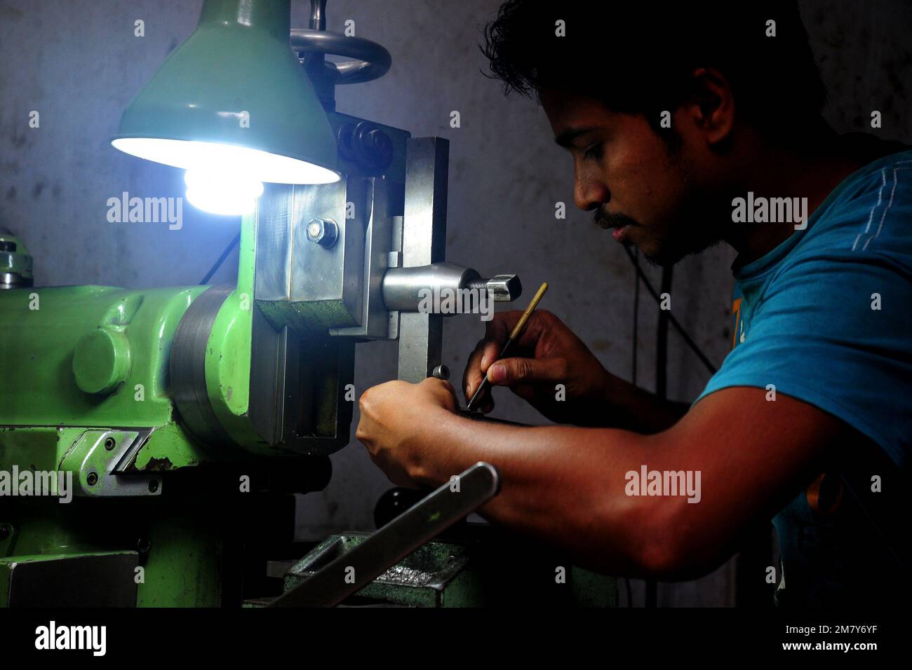 The hard-working motion of people in an aluminum factory Stock Photo ...