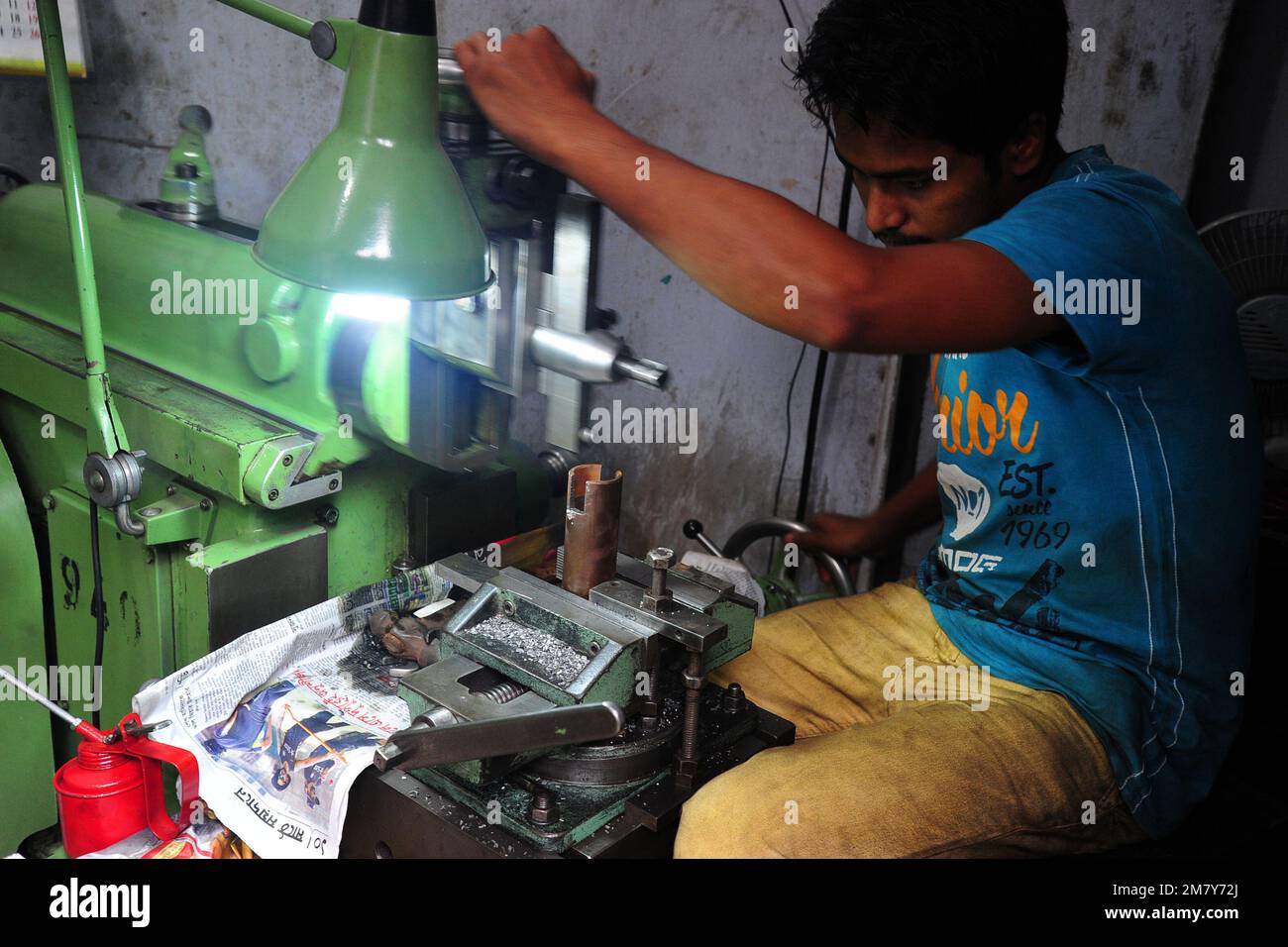 The hard-working motion of people in an aluminum factory Stock Photo ...