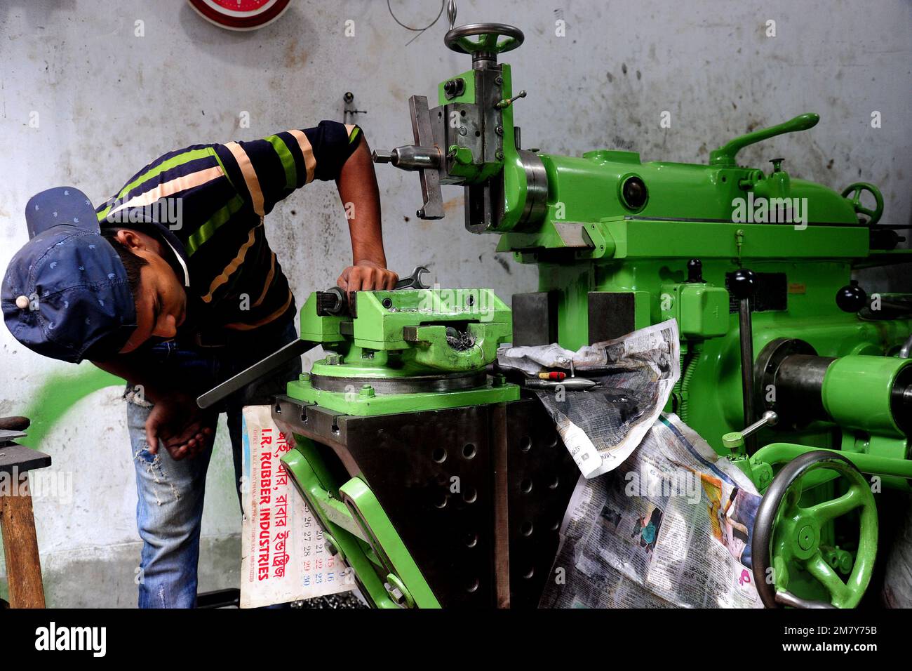 The hard-working motion of people in an aluminum factory Stock Photo ...