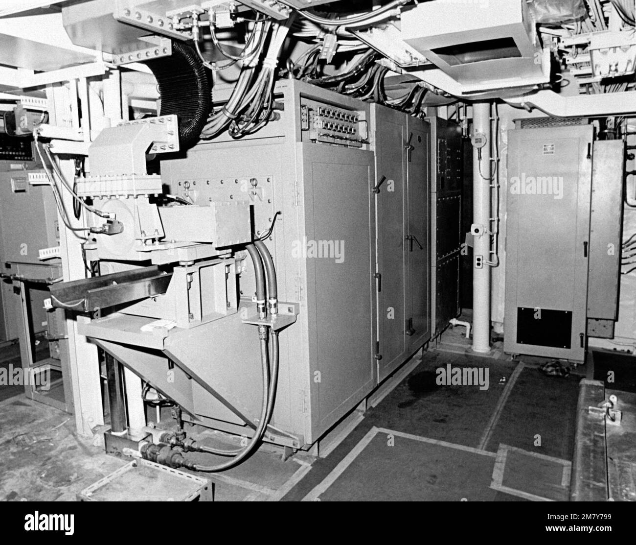 An interior view of the radar, IFF and combat information center space ...