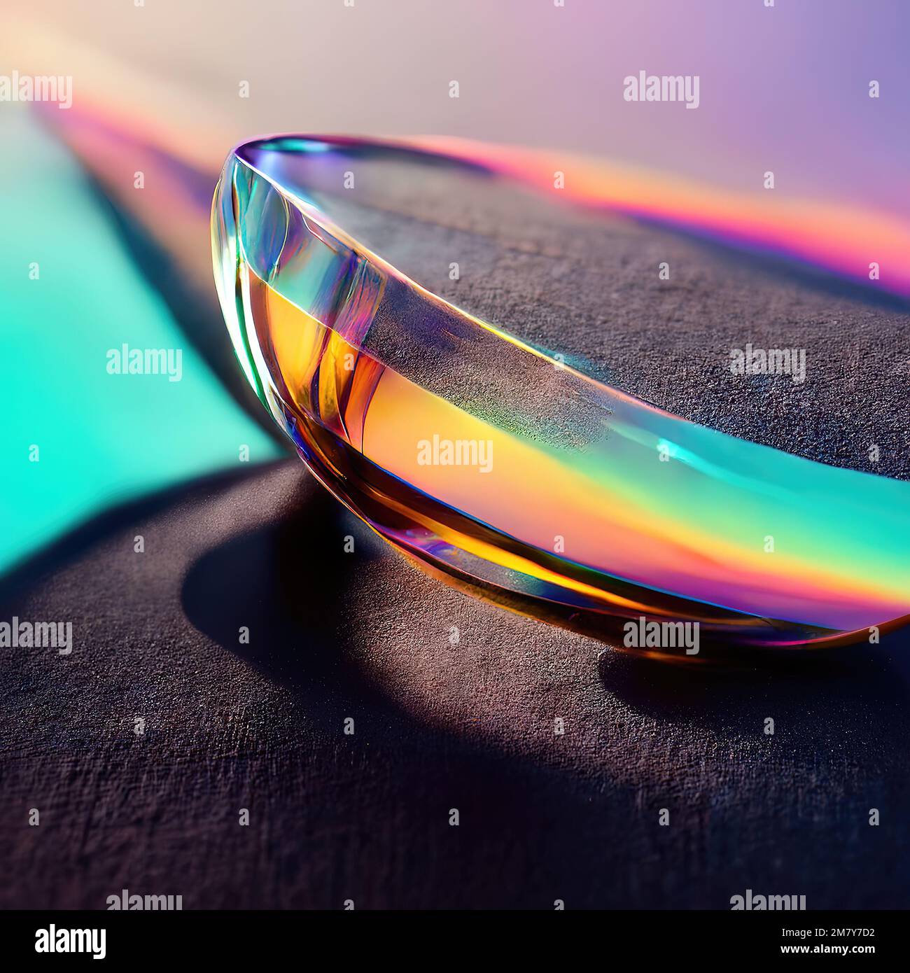 Oval shape like the lens of a pair of glasses, refraction and ...