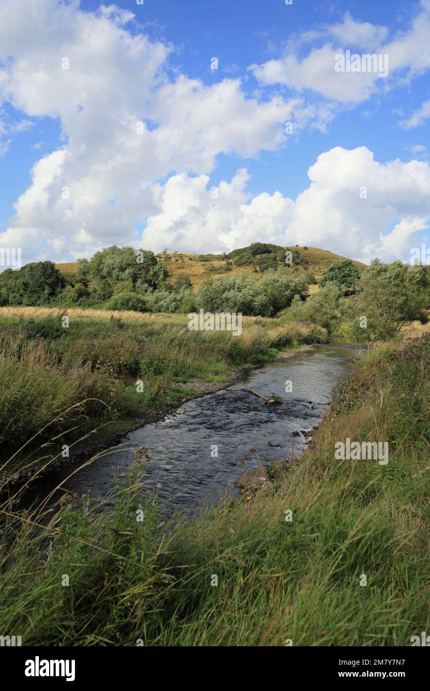 The River Darwen flowing through Hoghton Bottoms Lancashire England ...