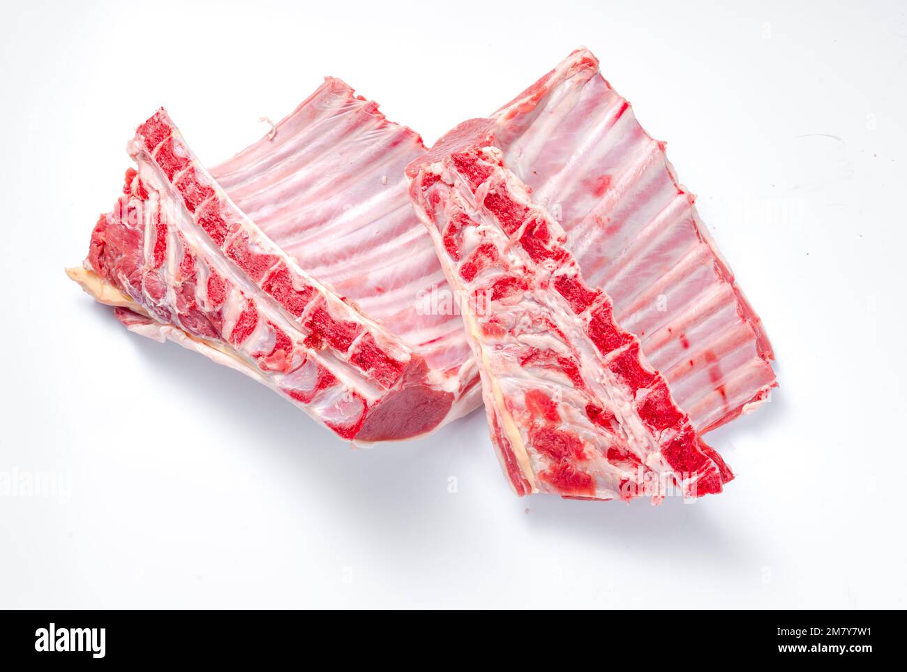 A fresh rack of lamb. Lamb meat isolated on white background Stock ...