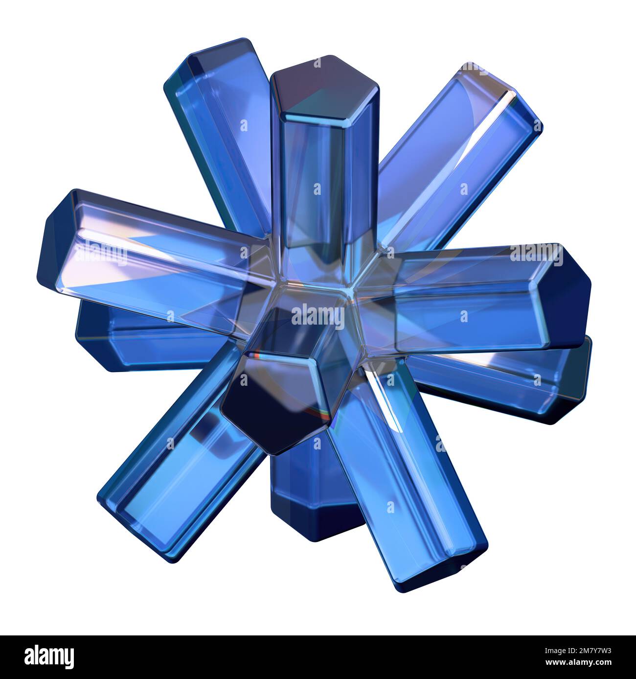 Blue transparent Asterisk-like geometry Abstract, dramatic, passionate ...