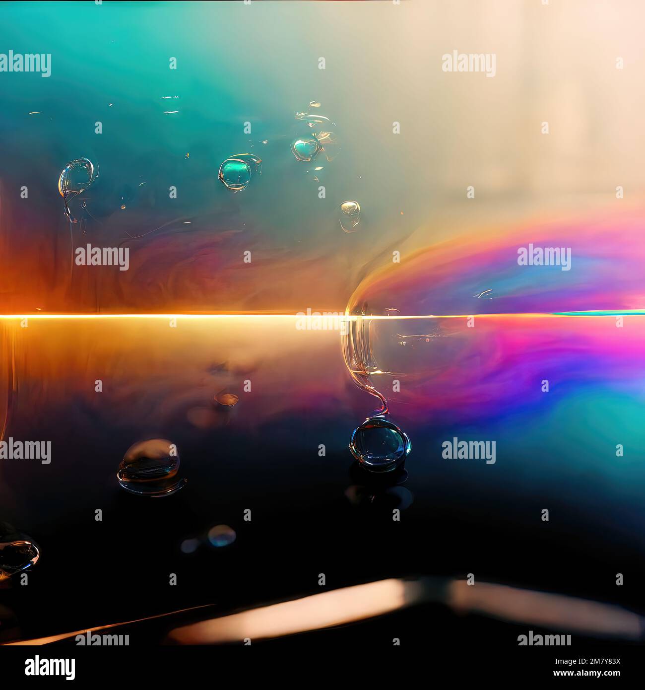 Impressive bubbles and glass reflections and refractions, background ...