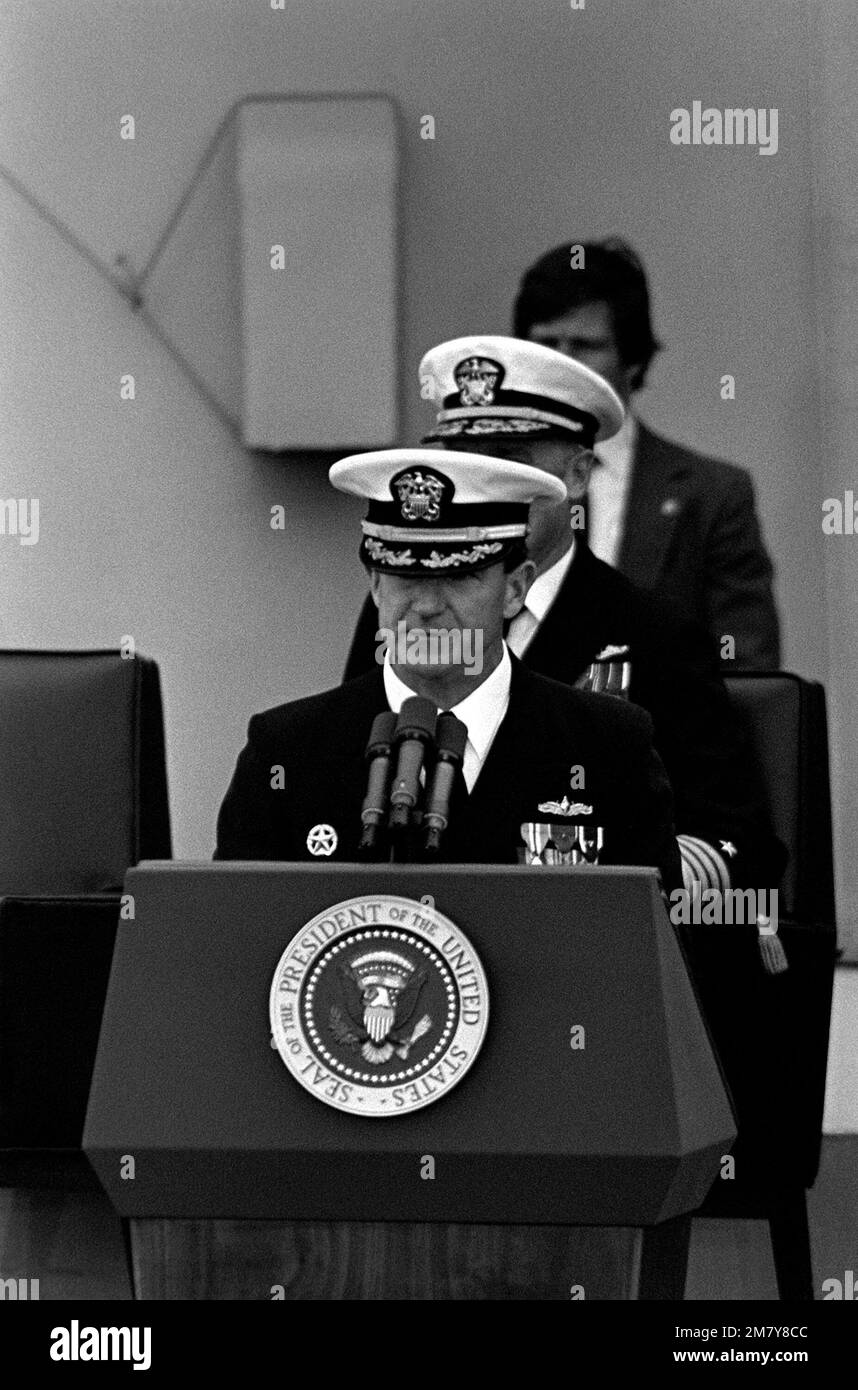 CPT William M. Fogarty, commanding officer of the USS NEW JERSEY (BB-62 ...