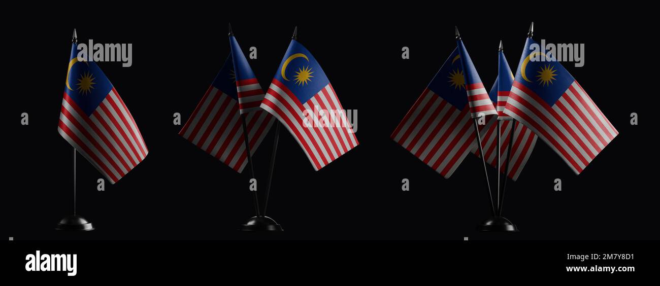 Small national flags of the Malaysia on a black background Stock Photo ...