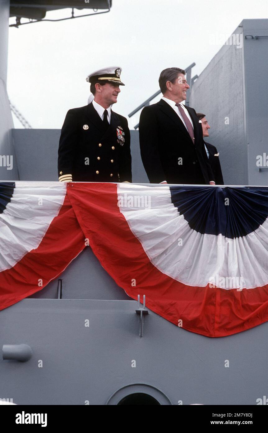 From left to right, CAPT William M. Fogarty, commanding officer ...
