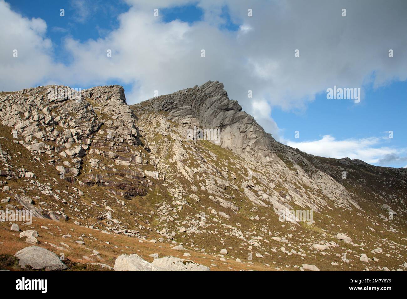 The summit of Cir Mhor rising above Glen Rosa on the Isle of Arran ...