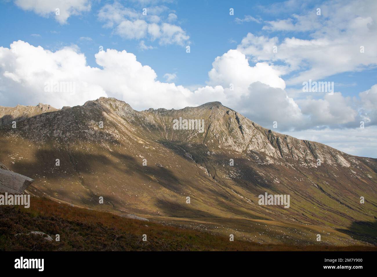 Goat Fell and North Goat Fell viewed from the slopes of Cir Mhor above ...