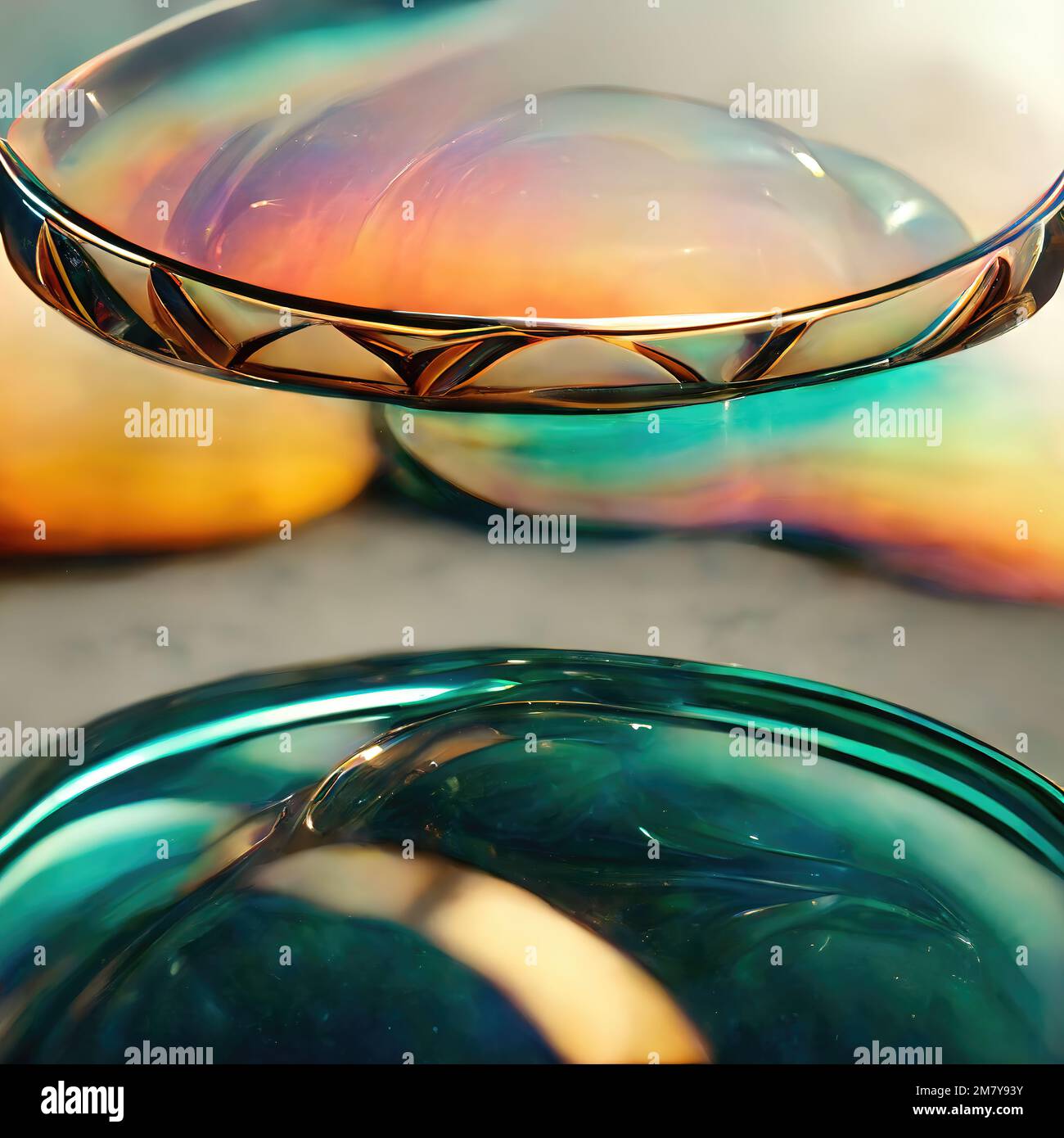 Beautiful, crafted, glass reflections and refractions, background ...