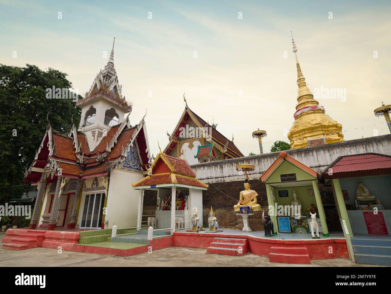 Lampang, Thailand. November 21, 2022. Wat Pong Sanuk Nua temple. The temple was included in the ...