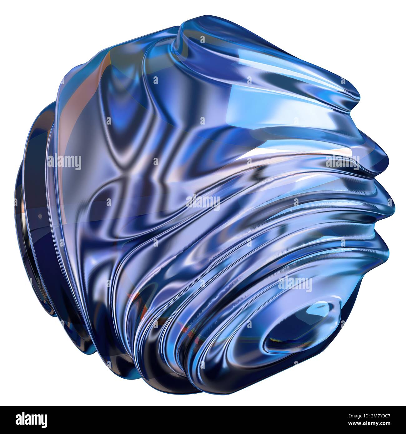 Blue Spherical geometry with organic wave-like pattern Abstract ...