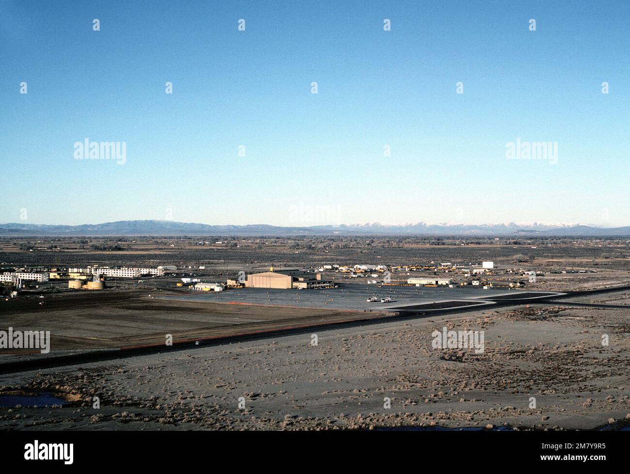 Aerial view of the new aircraft hangar under construction. Base: Naval ...