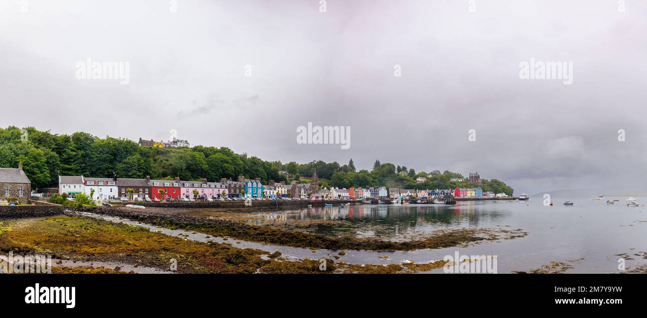 Panorama of the harbour at Tobermoray, an Isle of Mull village in the ...