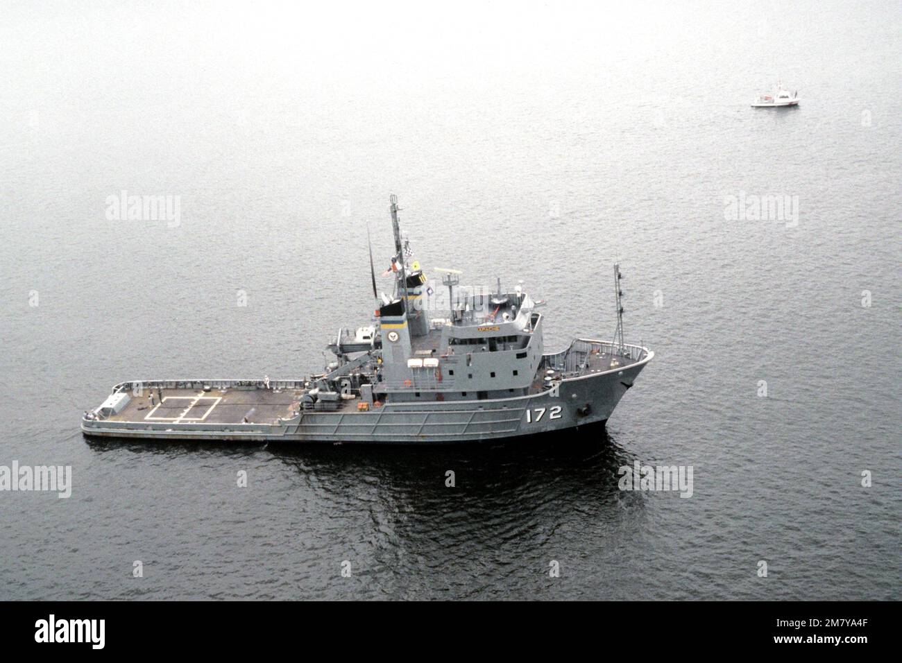 Aerial starboard beam view of the Military Sealift Command fleet ocean ...