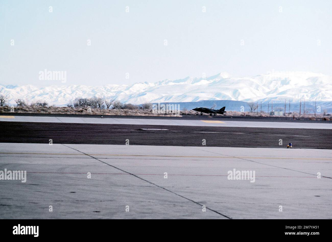 A view of an AV-8B Harrier aircraft from Marine Light Attack Squadron ...