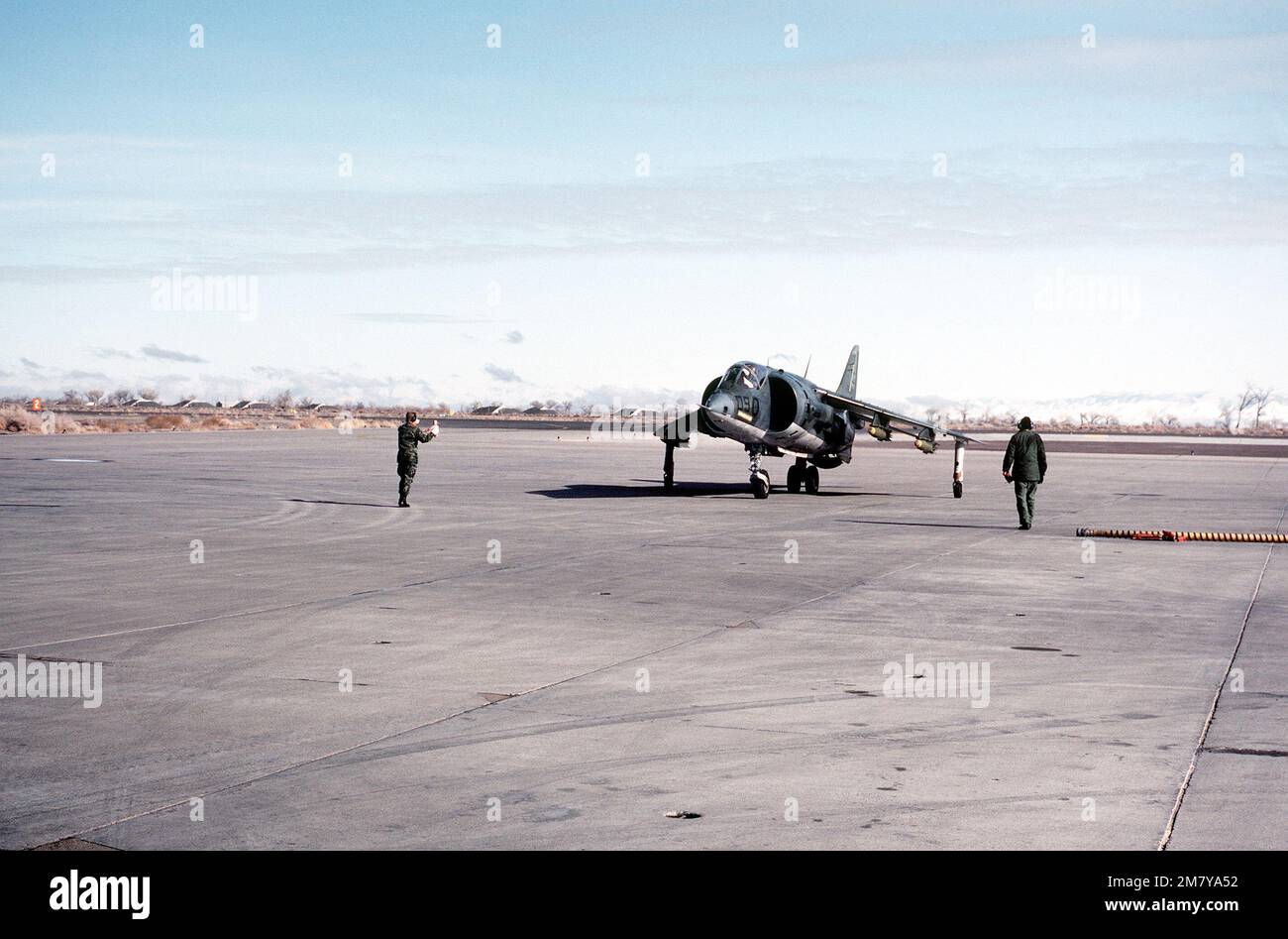 A view of an AV-8B Harrier aircraft from Marine Light Attack Squadron ...
