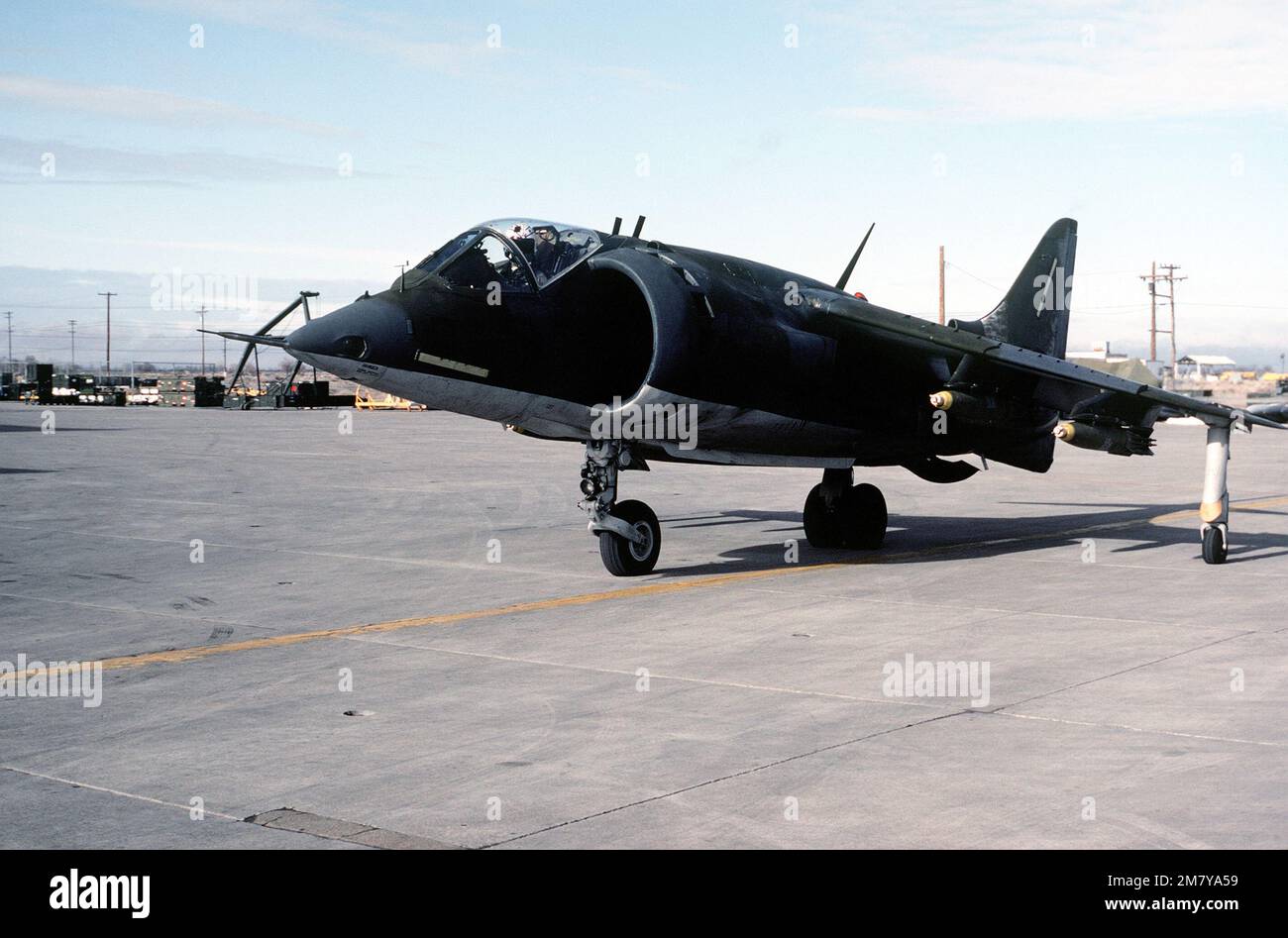 A view of an AV-8B Harrier aircraft from Marine Light Attack Squadron ...
