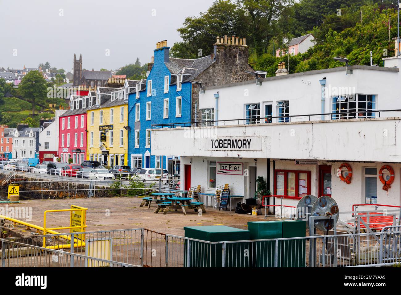 The pier at Tobermoray, a coastal village on the Isle of Mull, Inner ...