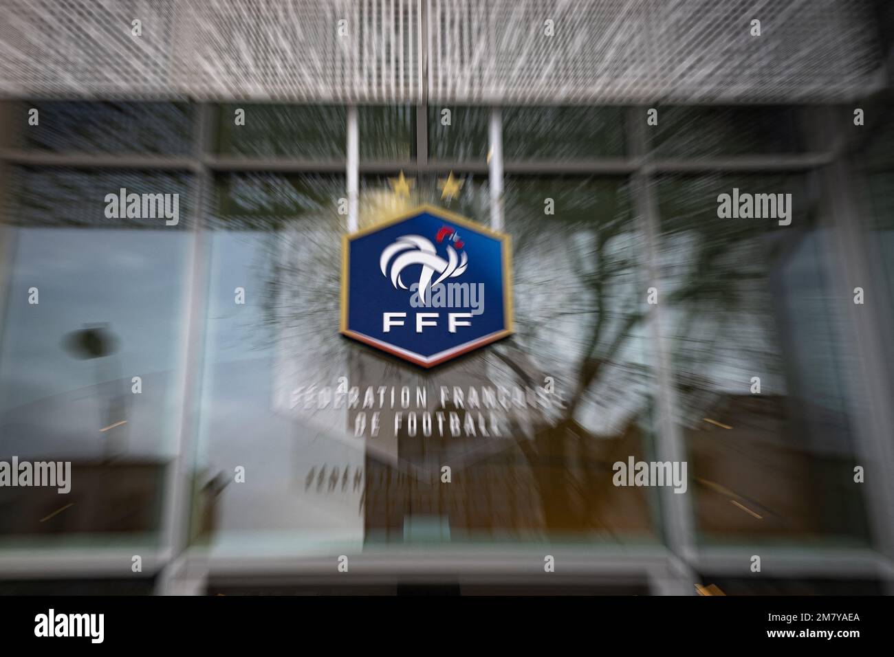 A picture taken on January 11, 2023 shows the logo of the French ...