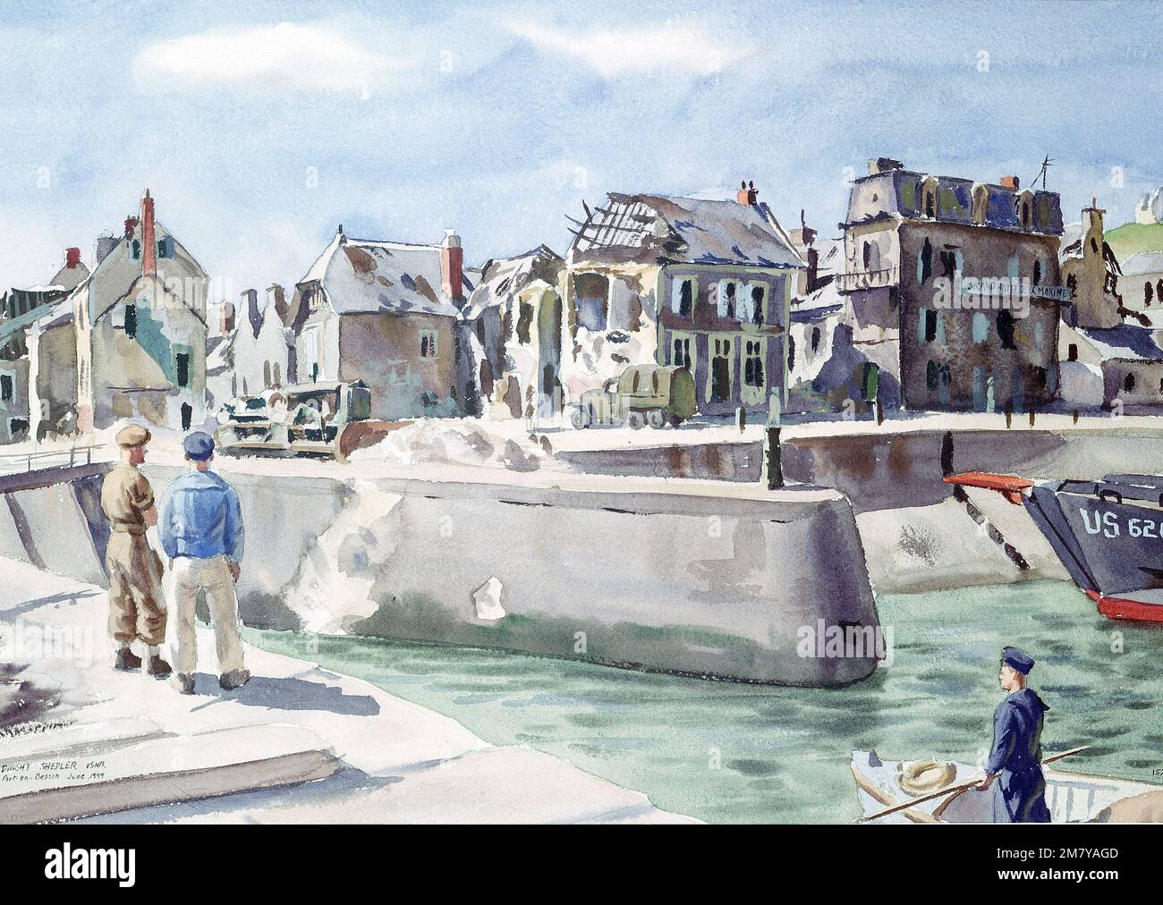 Artwork: "Port En Bessin, Normandy" Artist: Dwight Shepler #152 ...