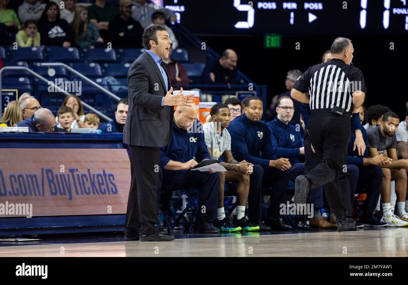 January 10, 2023: Georgia Tech head coach Josh Pastner during NCAA ...