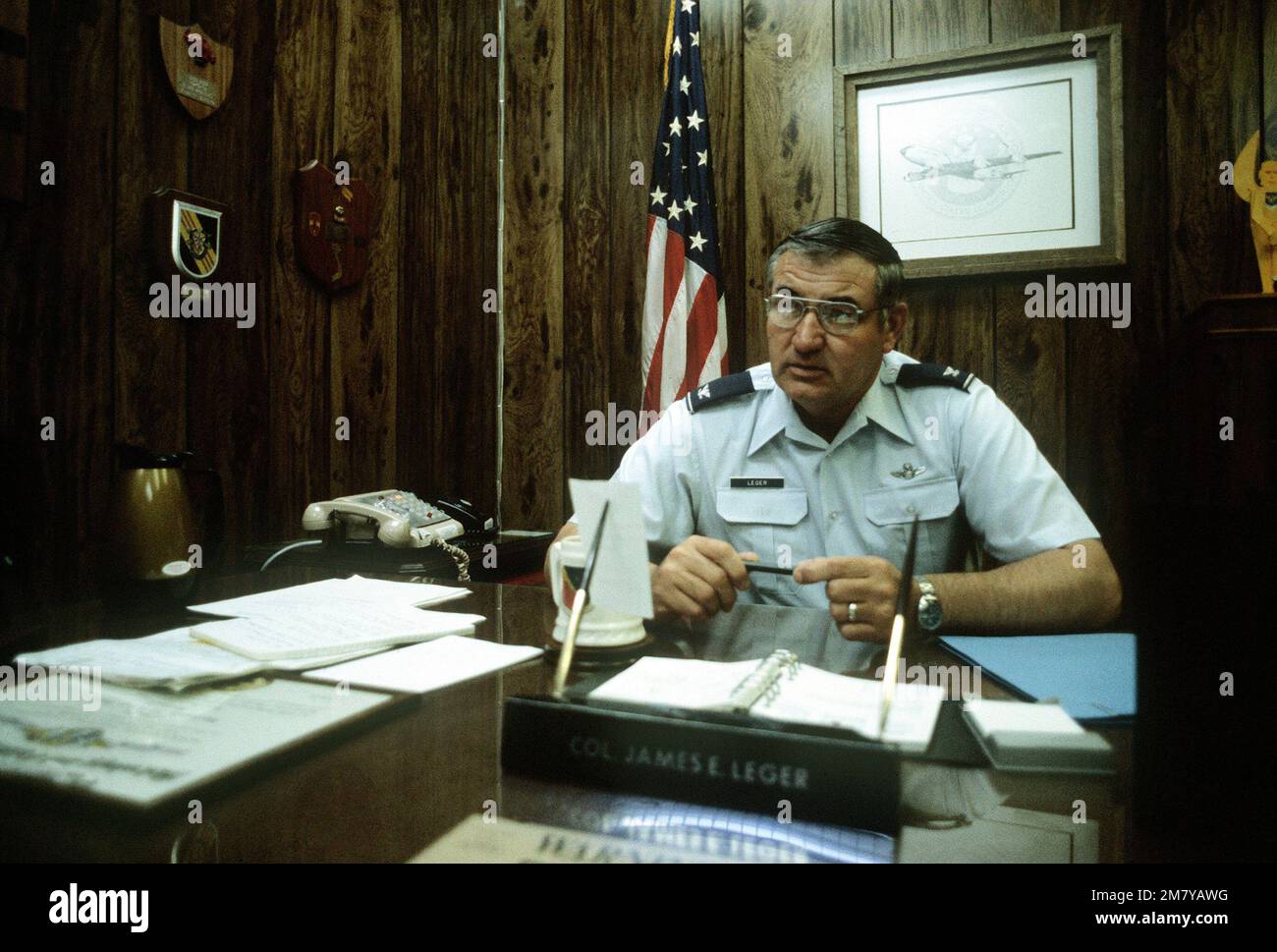 COL James E. Leger, deputy commander for maintenance, 379th Bombardment ...