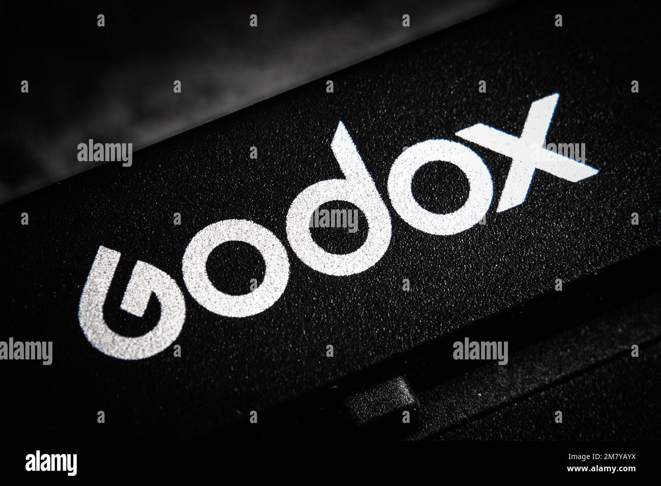 GODOX label editorial photo. Close-up logo trademark Stock Photo - Alamy