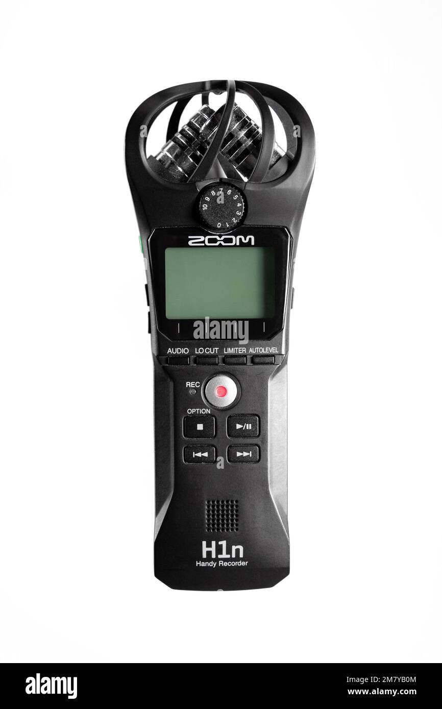 ZOOM H1n Handy recorder with microphone isolated on white background ...