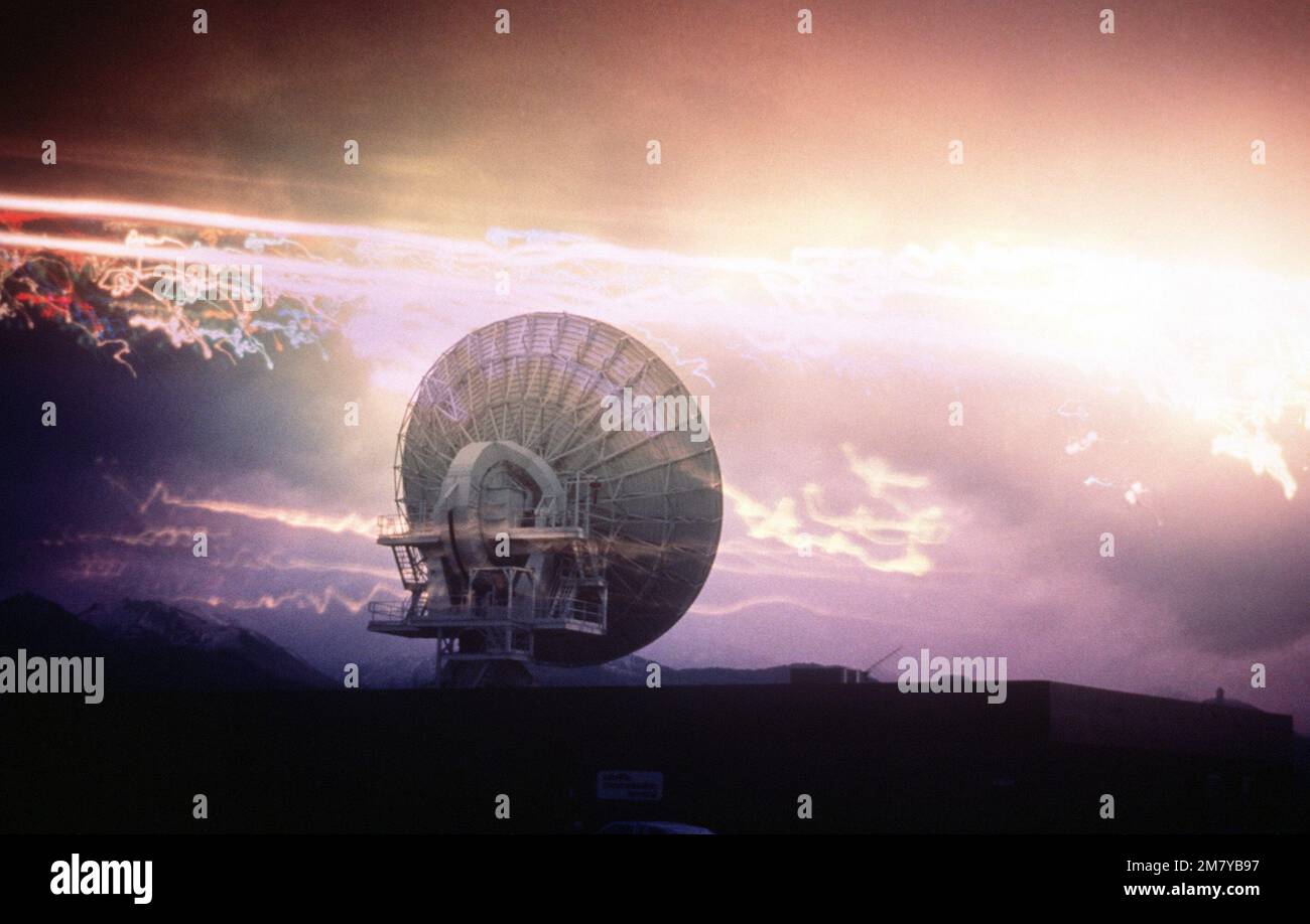 A view of a satellite communications disc. This photo was entered in ...