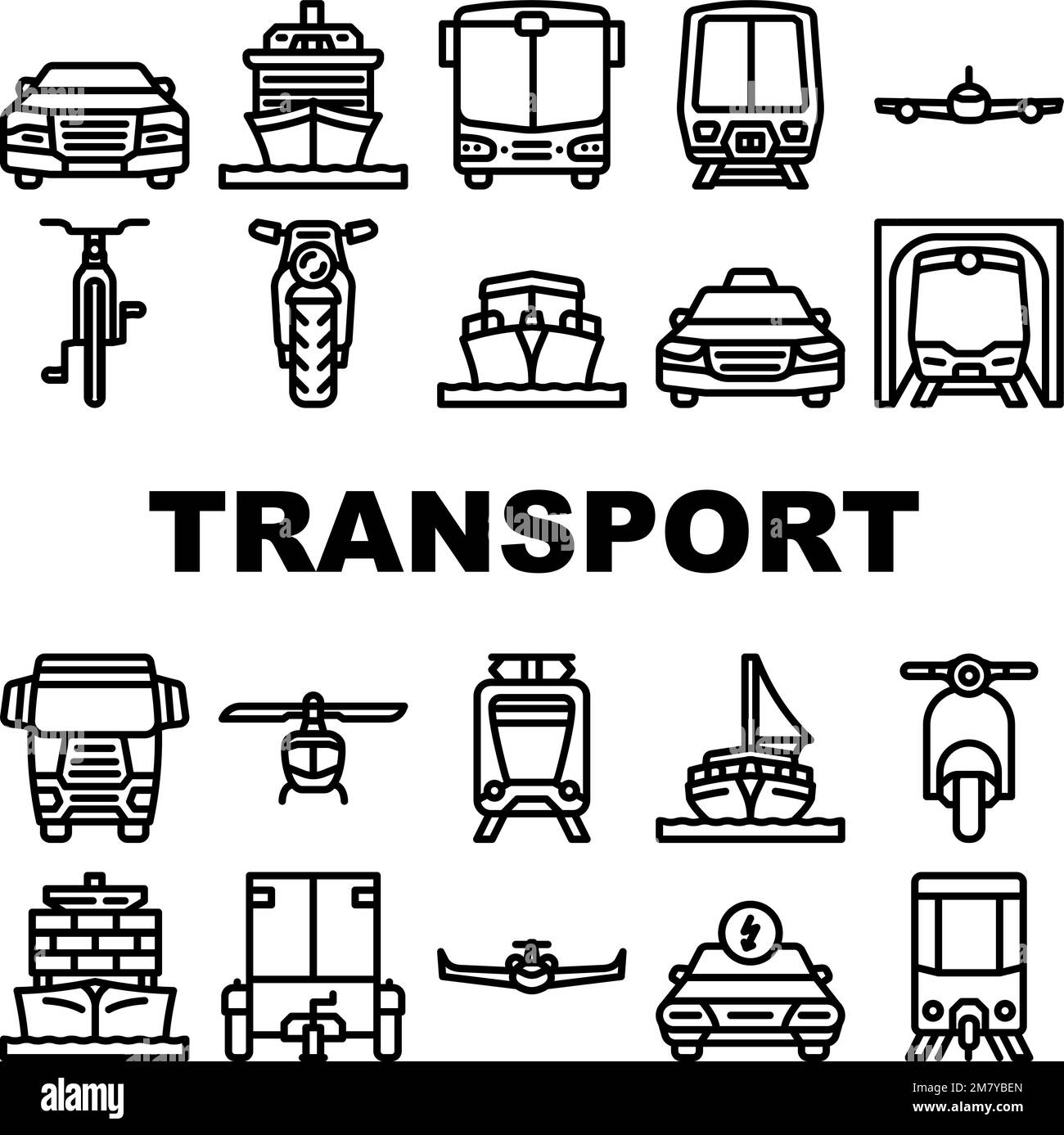 transport transportation car icons set vector Stock Vector Image & Art ...