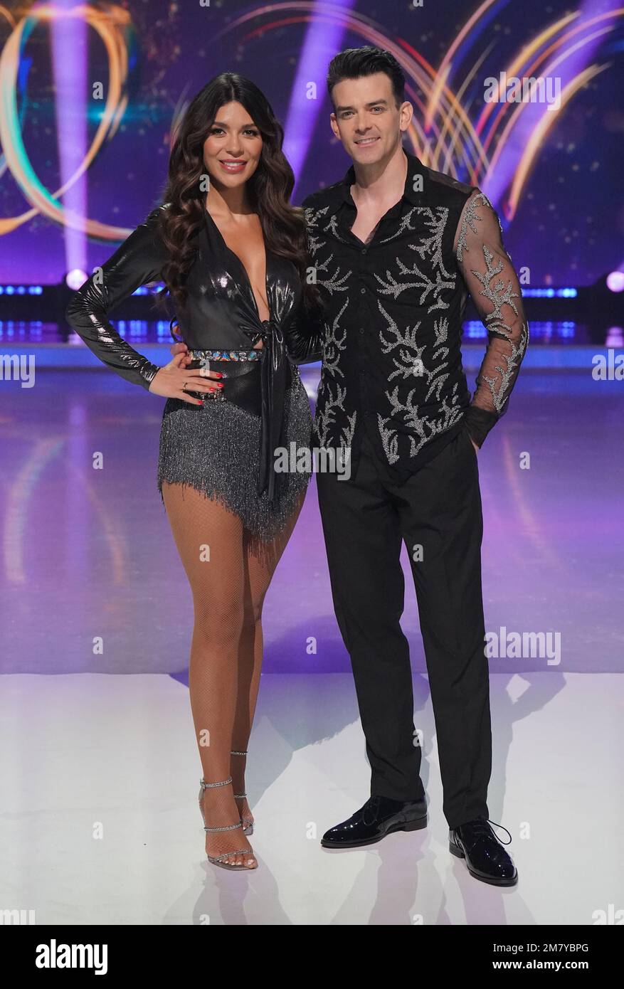 Ekin-Su Culculoglu and Brendyn Hatfield during a photo call for Dancing ...