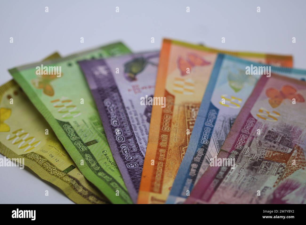 A Multiple colors of Sri Lankan rupee note bills Stock Photo - Alamy