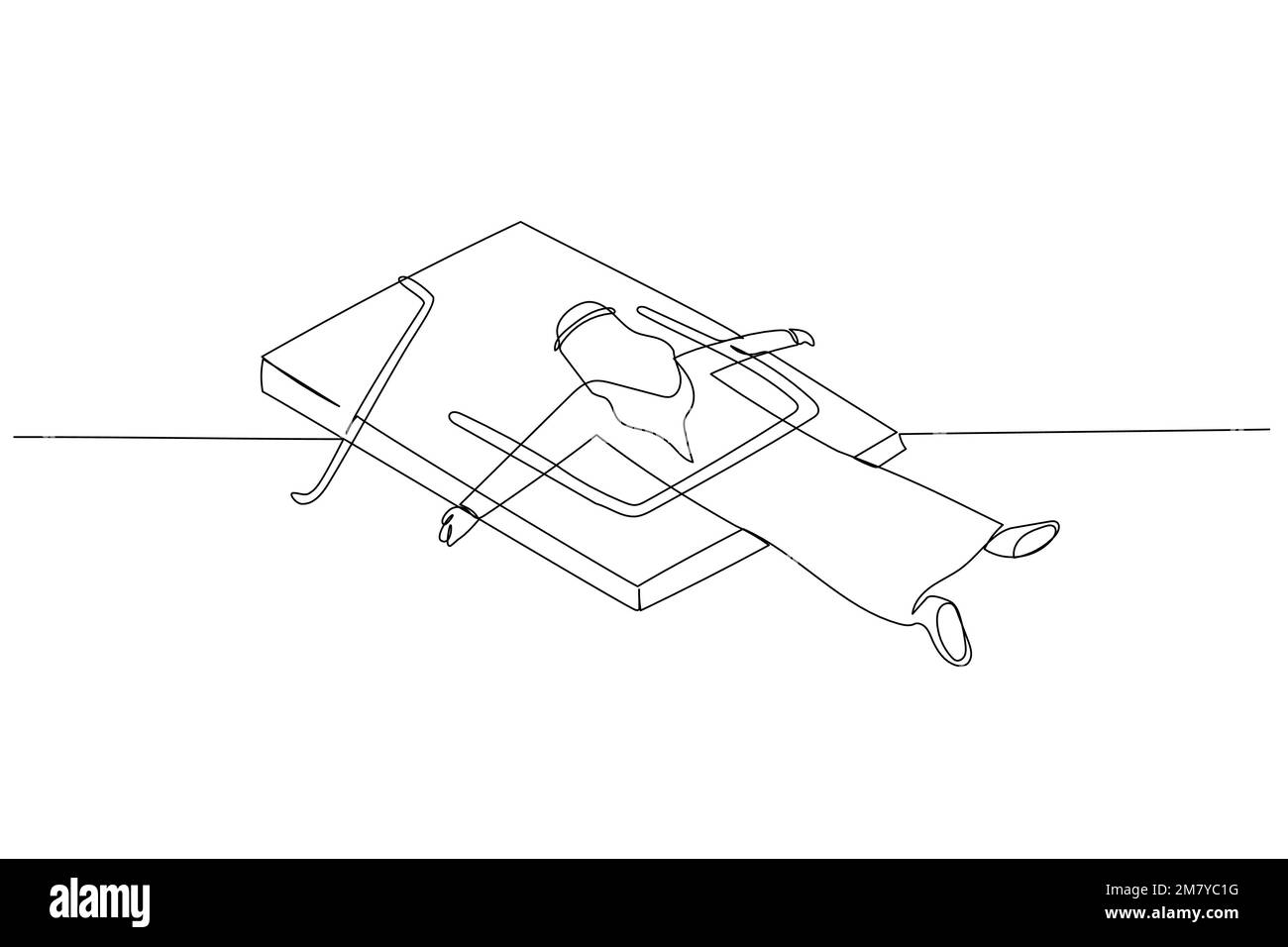 Drawing of arab man got caught shut in mousetrap metaphor of business ...