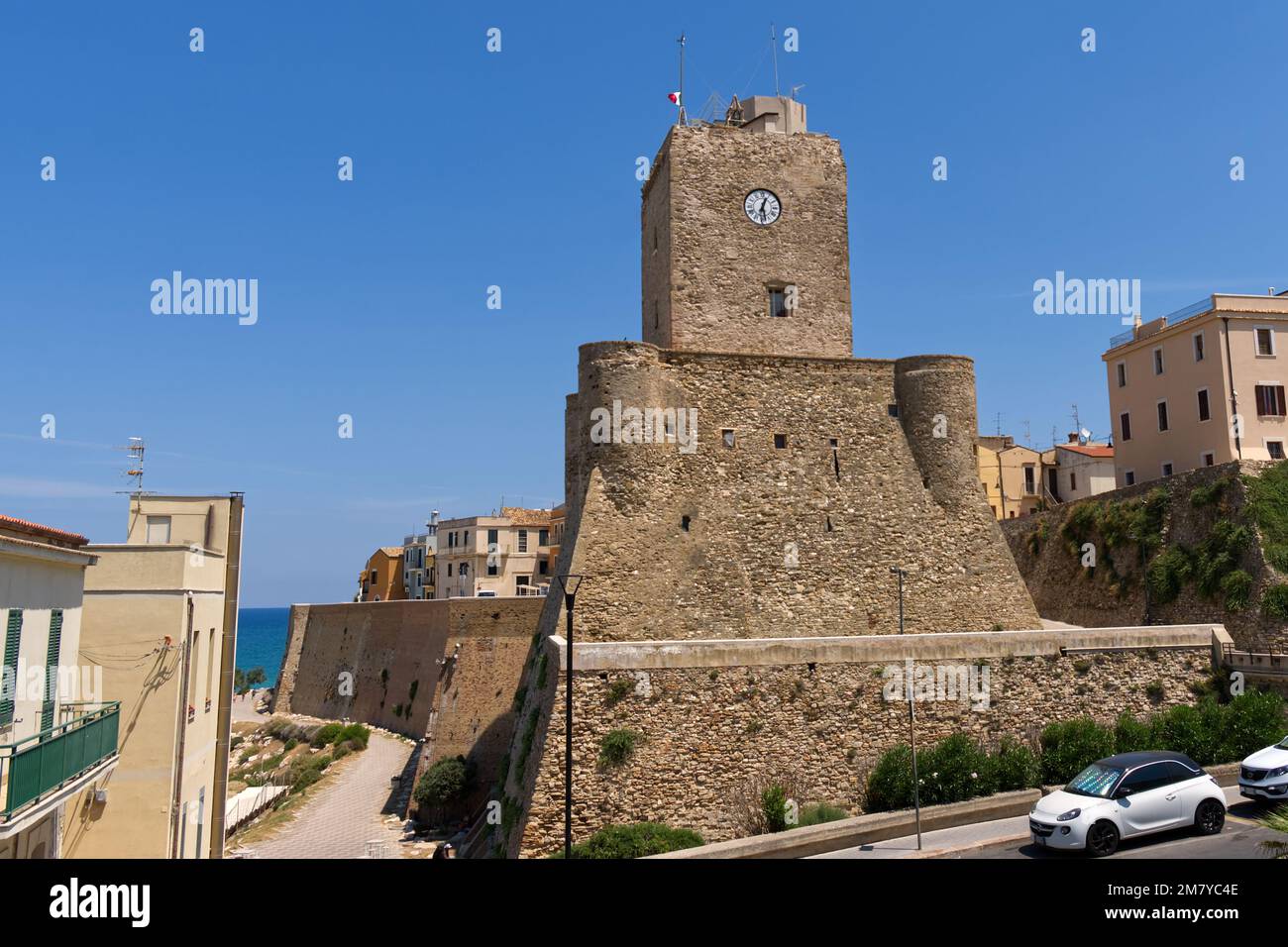 The Svevo Castle and the walls protecting the historic city of Termoli ...