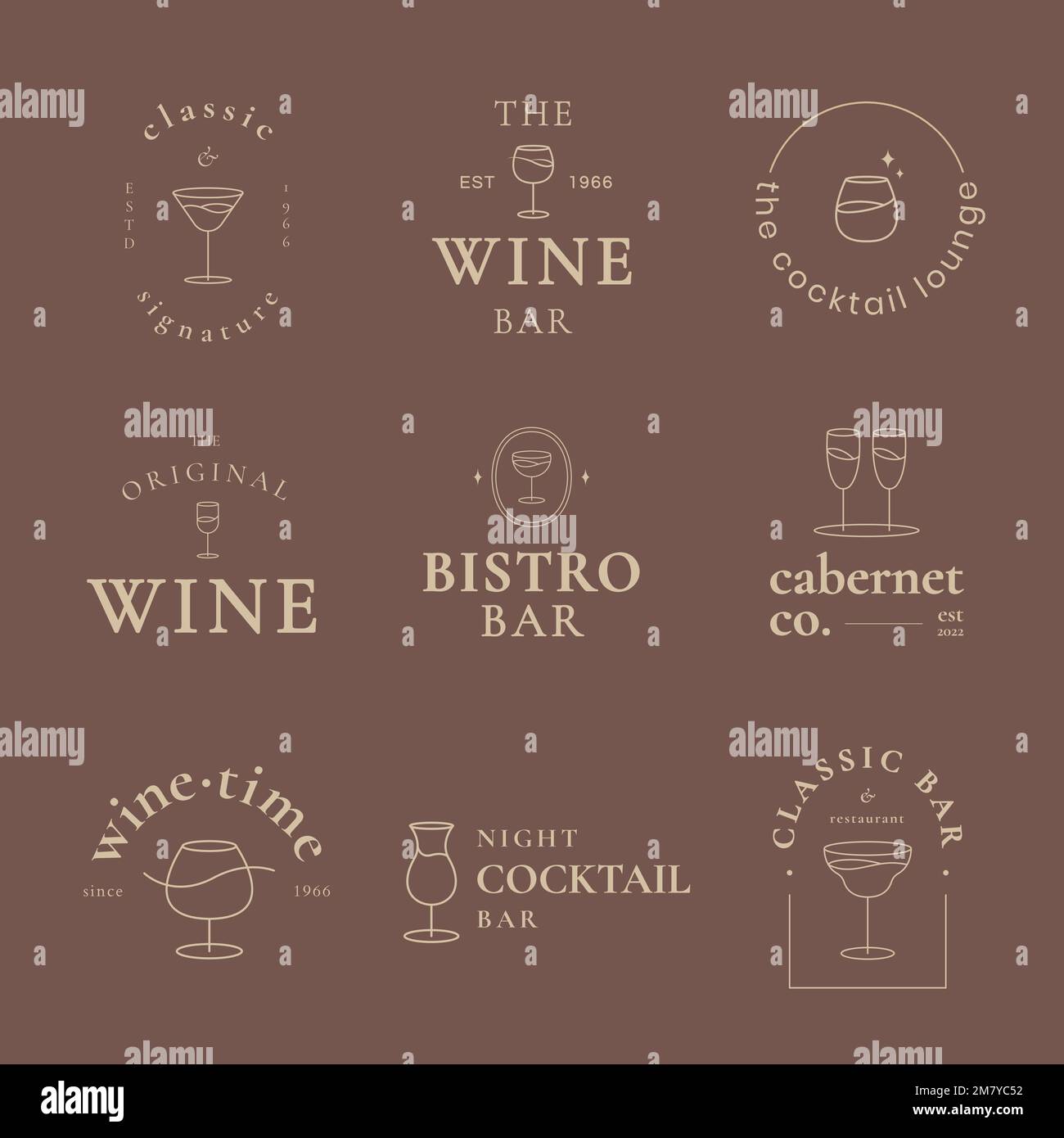 Classy bar logo template vector set Stock Vector Image & Art - Alamy