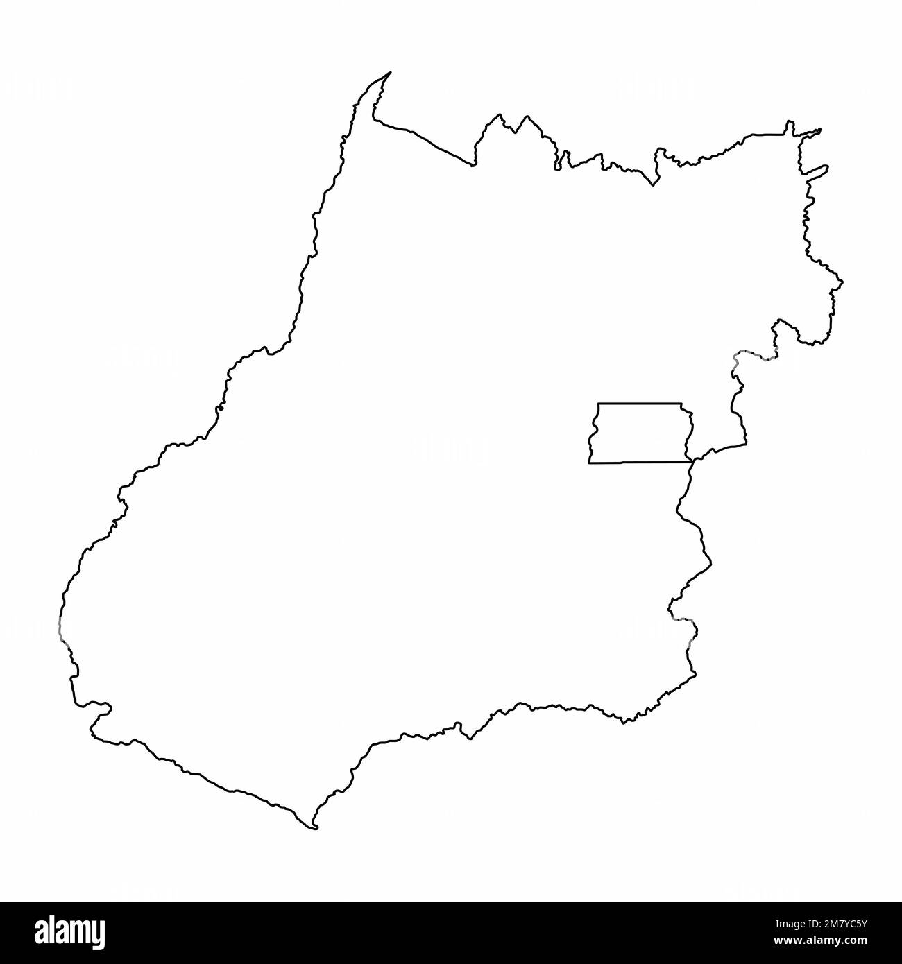 Goias State outline map isolated on white background, Brazil Stock ...