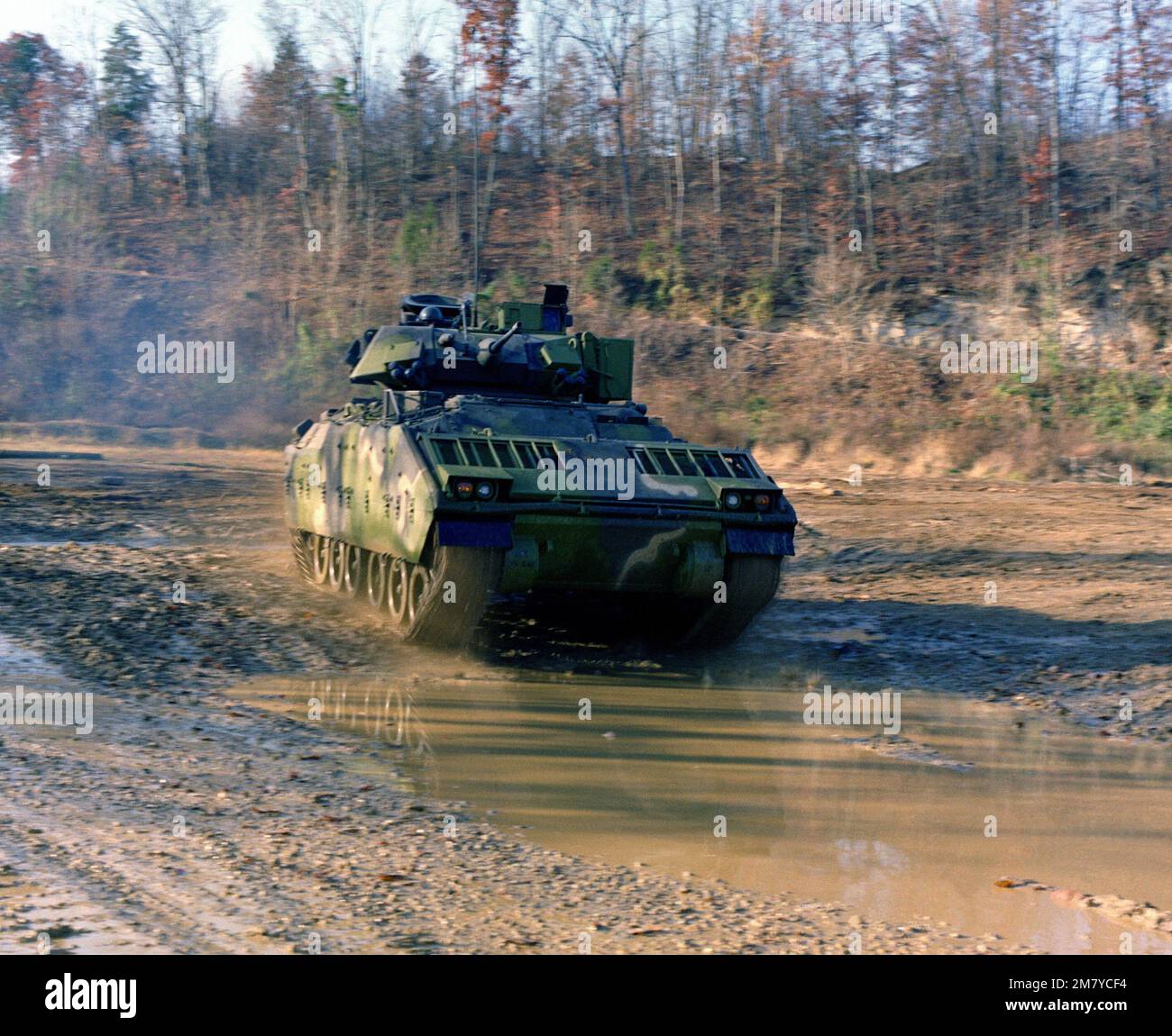 An M-2 Bradley infantry fighting vehicle, operated by the 3rd Plt., E ...