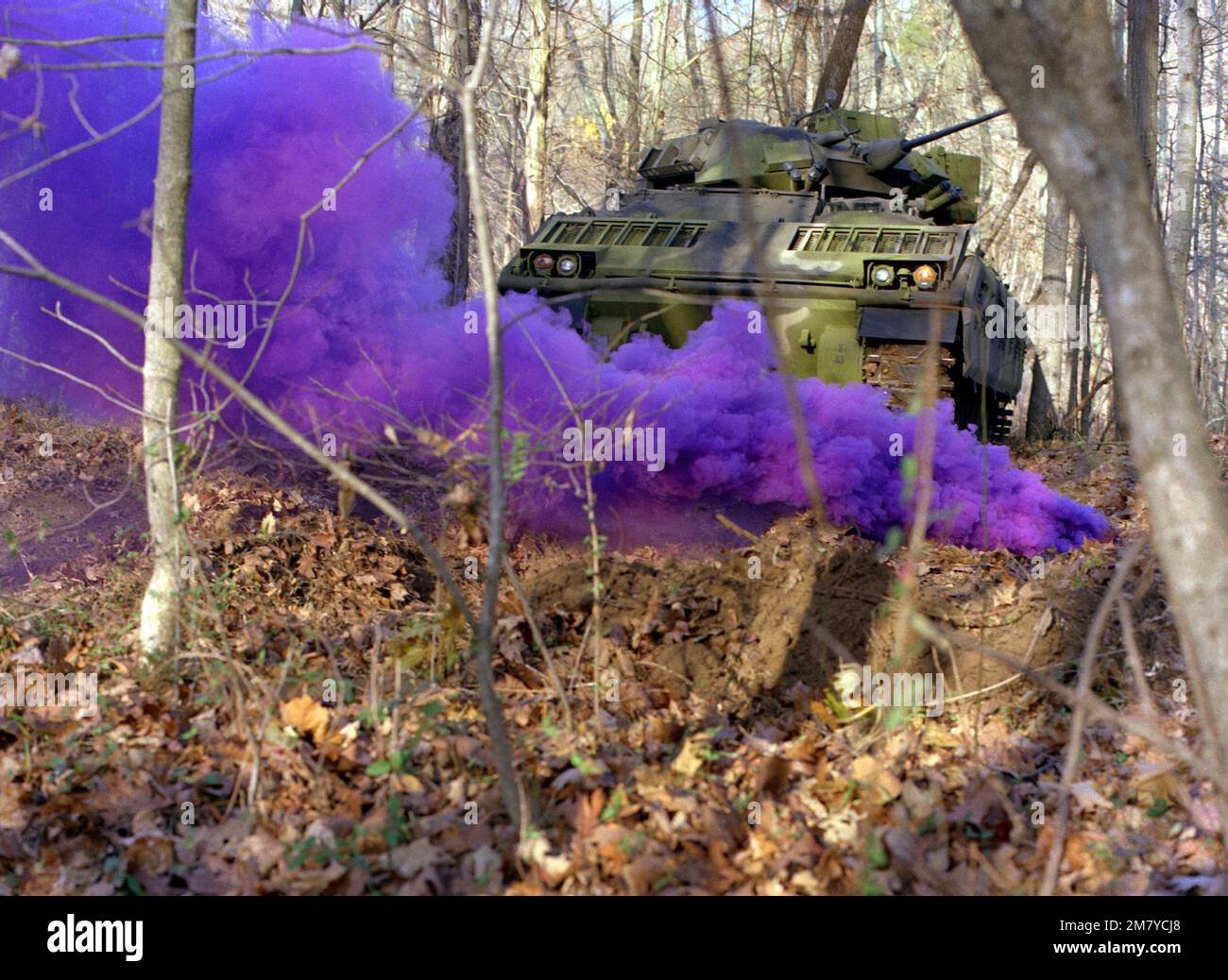 An M-2 Bradley infantry fighting vehicle operated by the 3rd Plt., E ...