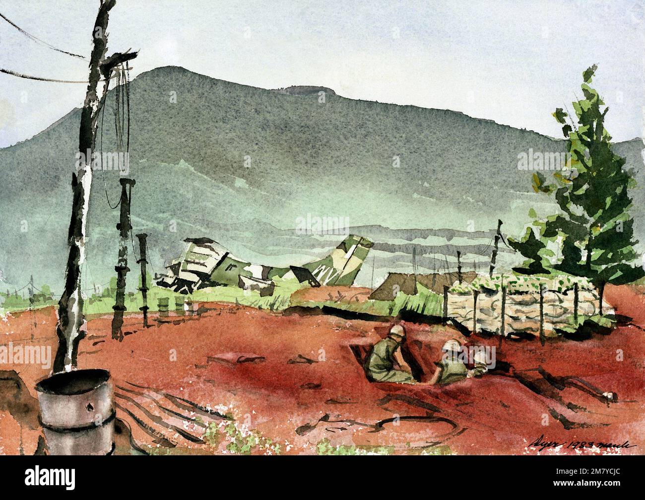 Artwork: "End of the Strip - Khe Sahn, March 1968" Artist: John Dyer Jr ...