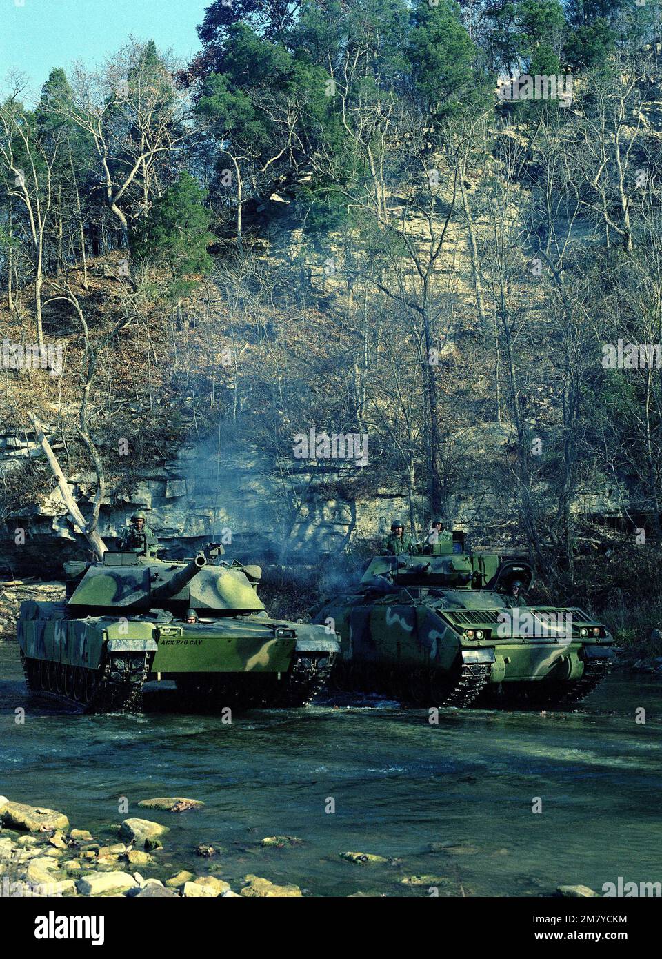 An M-1 Abrams main battle tank operated by the 1ST Plt., E Trp, 2nd Bn ...