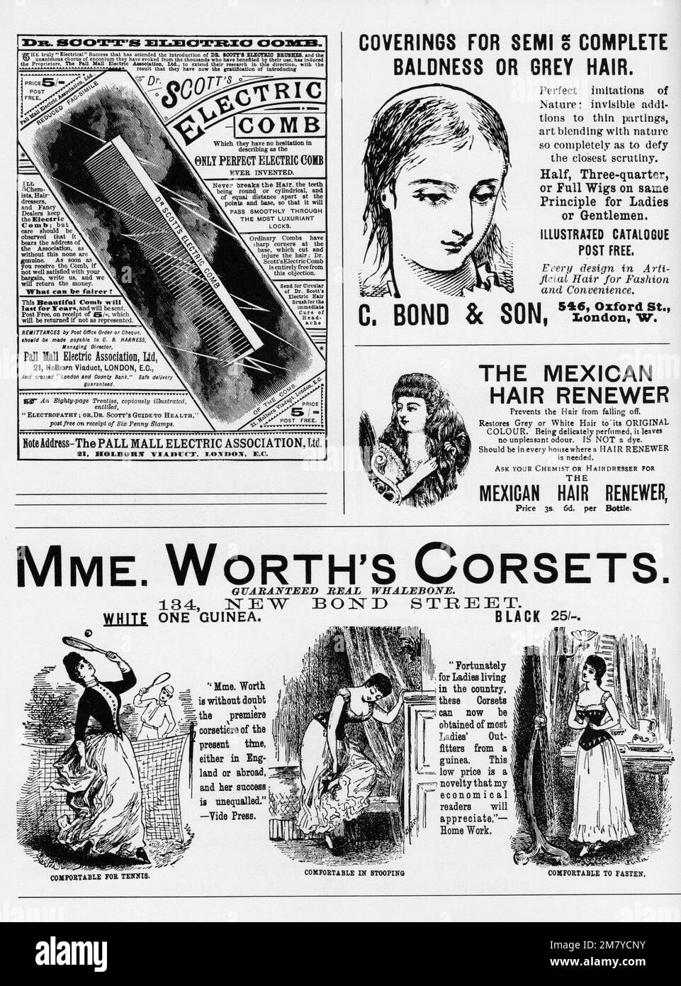 Victorian Newspaper Advertising c1890 for health and beauty products ...