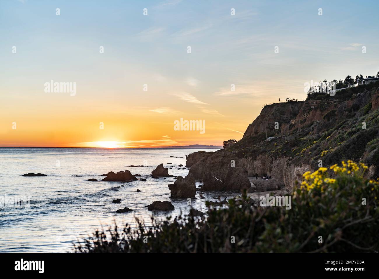 Sunset by the ocean at El Matador Beach Malibu, California, United ...