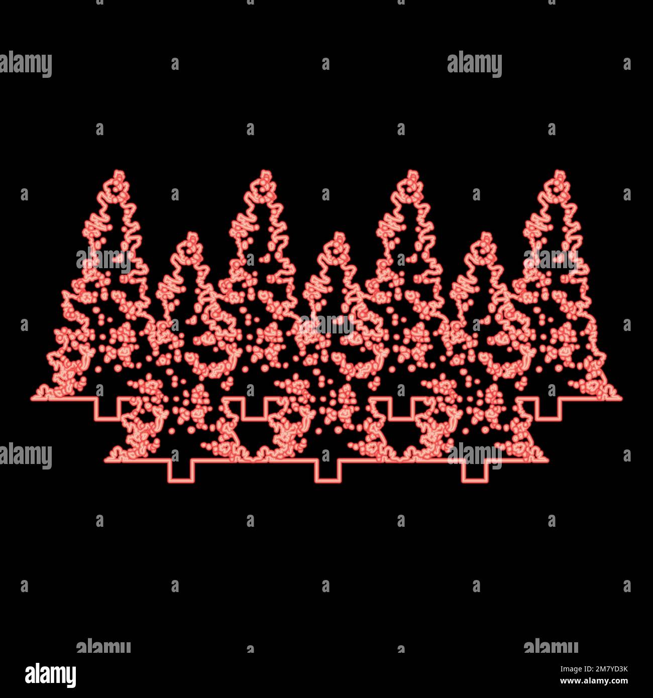 Neon fir tree Christmas Coniferous Spruce Pine forest Evergreen woods ...