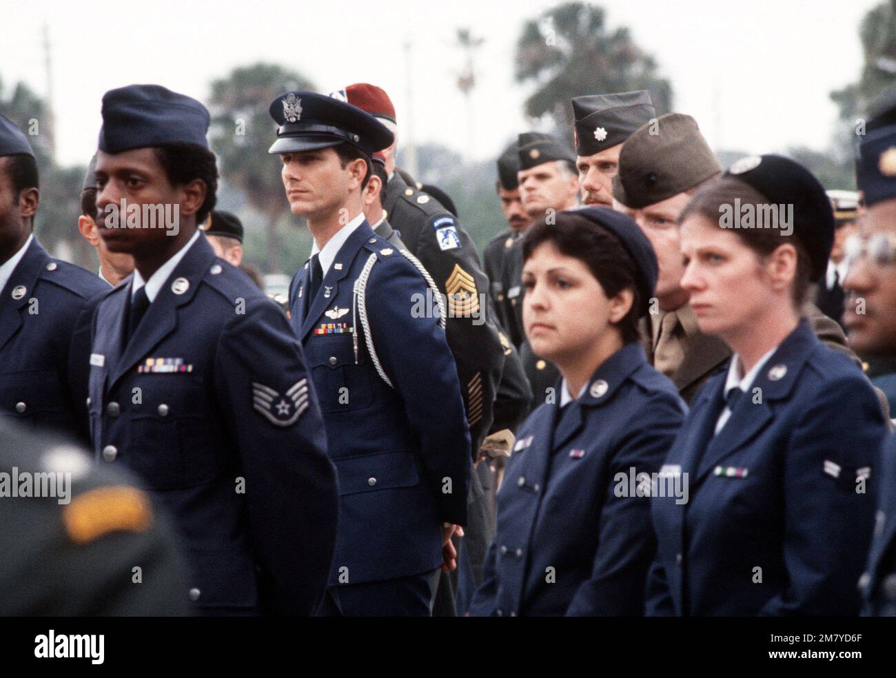 A view of the military personnel attending the ceremony for the ...